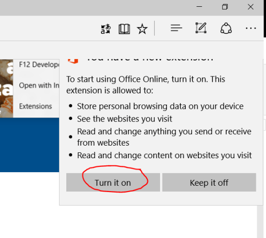 Microsoft Edge browser new great extension: Office Online. … how to use ...