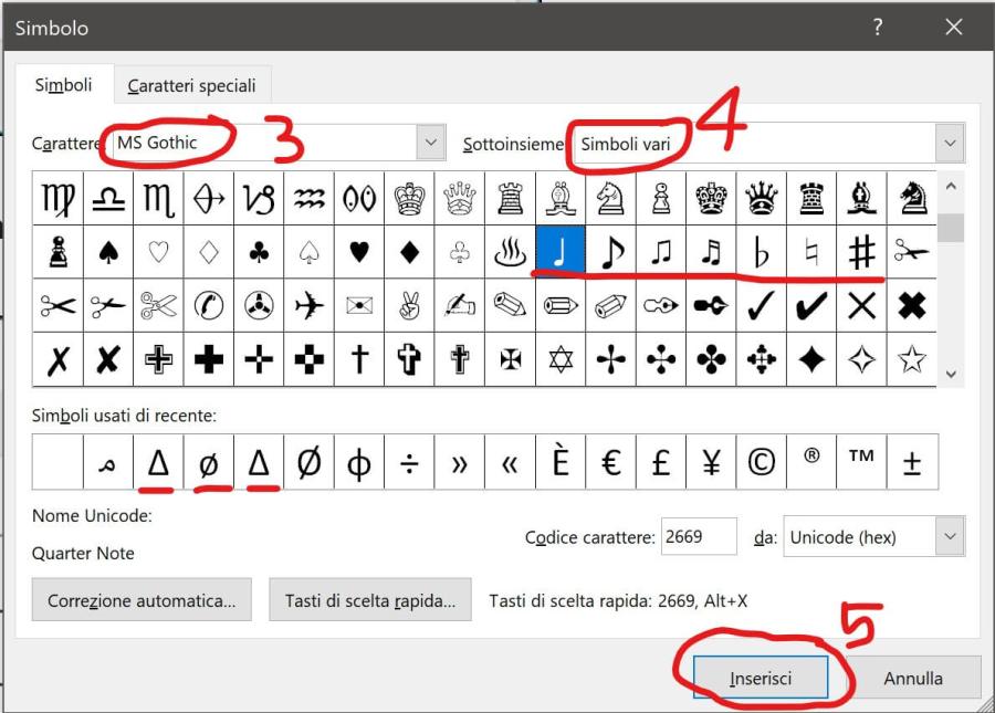 Come inserire simboli musicali in un documento Word | Enzo Contini Blog